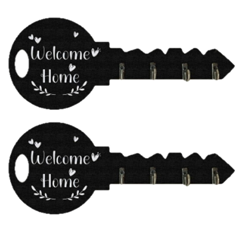 Wooden Key Holder with Shelf & Hooks Space-Saving Wall Mount Organizer ...