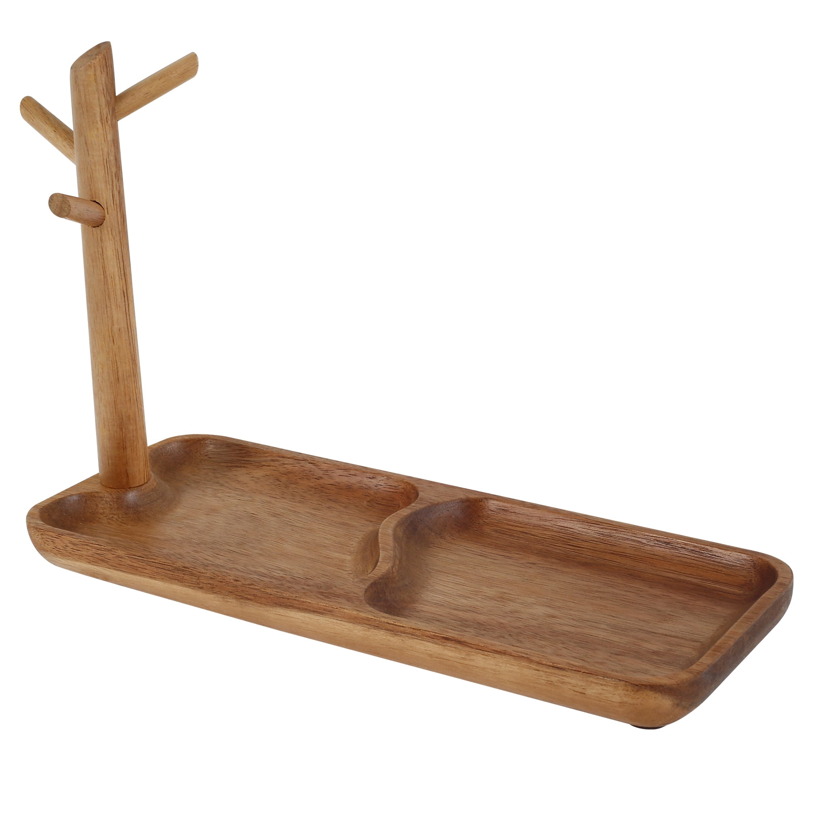 Wooden Key Tray for Entryway Table Acacia Wood Key Holder Bowl with 3 ...