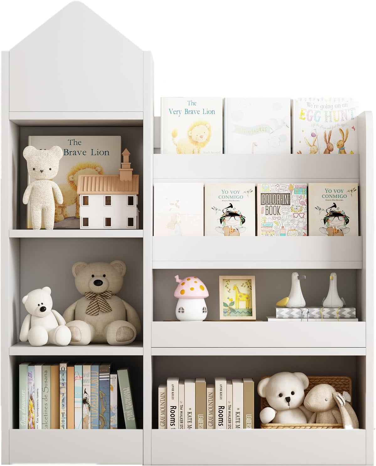 Wooden Kids Bookshelf Book and Toy Organizer Cabinet Toy Storage ...