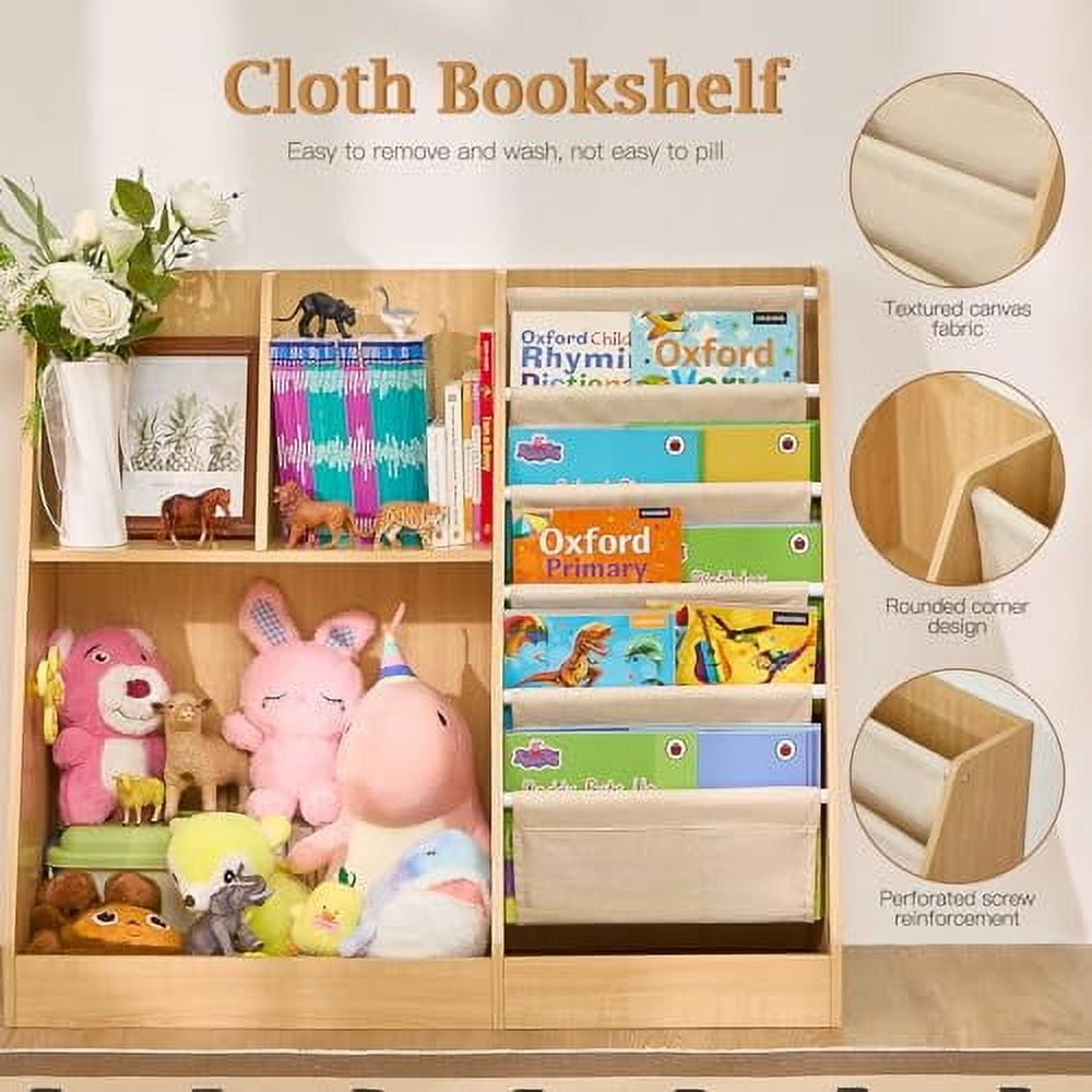 Wooden Kids Bookshelf and Toy Storage,Bookshelf for Kids Room ...
