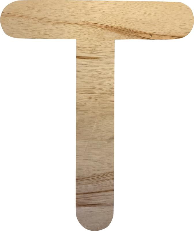 Wooden Kids Craft Letter, Unfinished 10'' Alphabet Letter T, Paintable ...