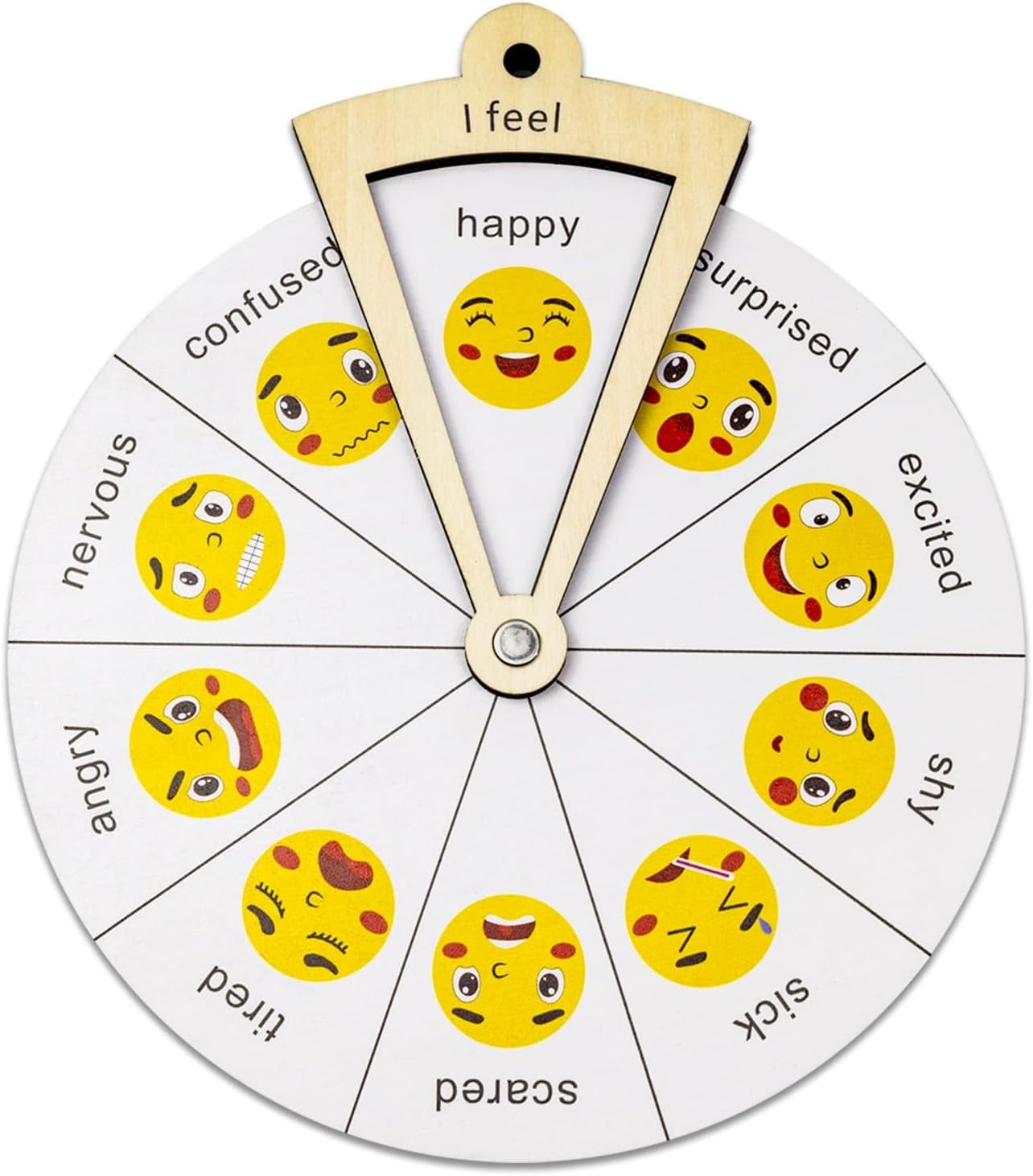 Wooden Kids Emotion Wheel - Fun Learning Toy - Explore Emotions with ...