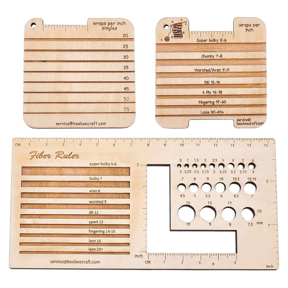 Wooden Knitting Measuring Ruler Cultivating Manual Skills Template for ...