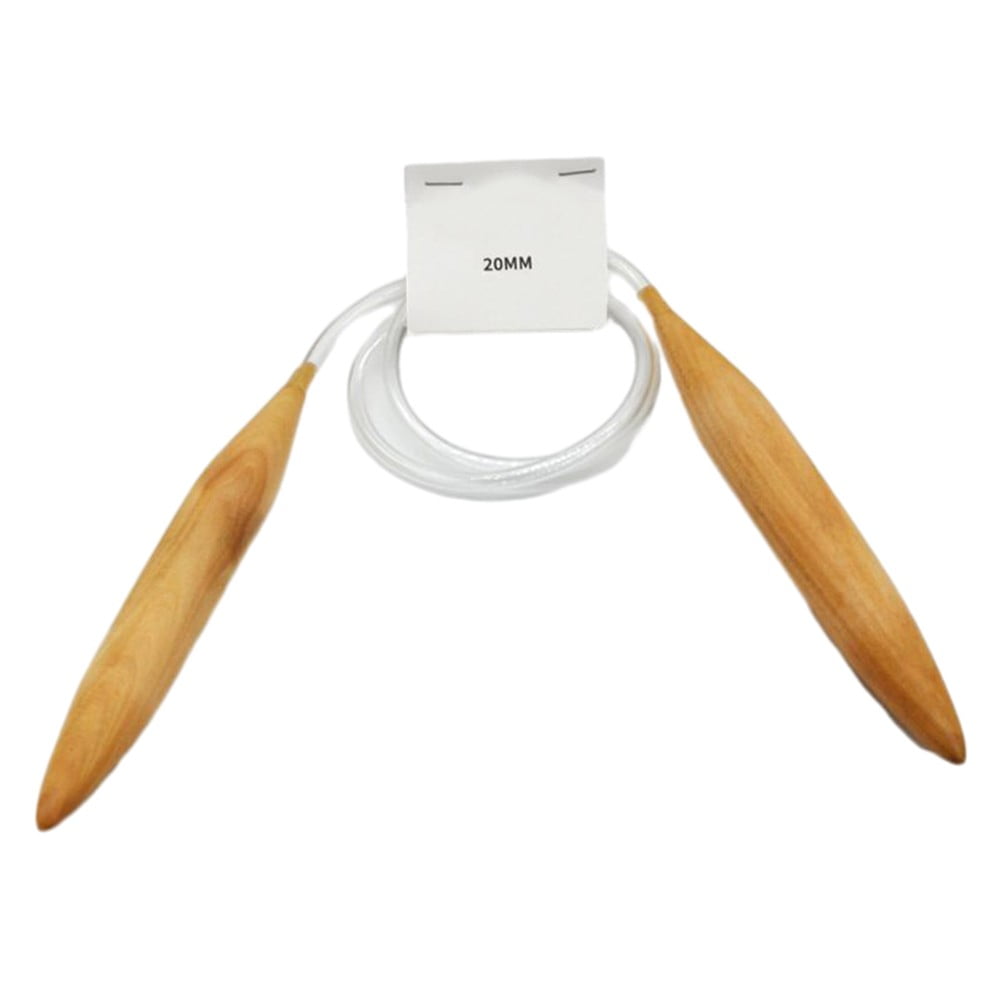 Wooden Knitting Needles Thick Needle Crochet Craft Tool With Plastic ...