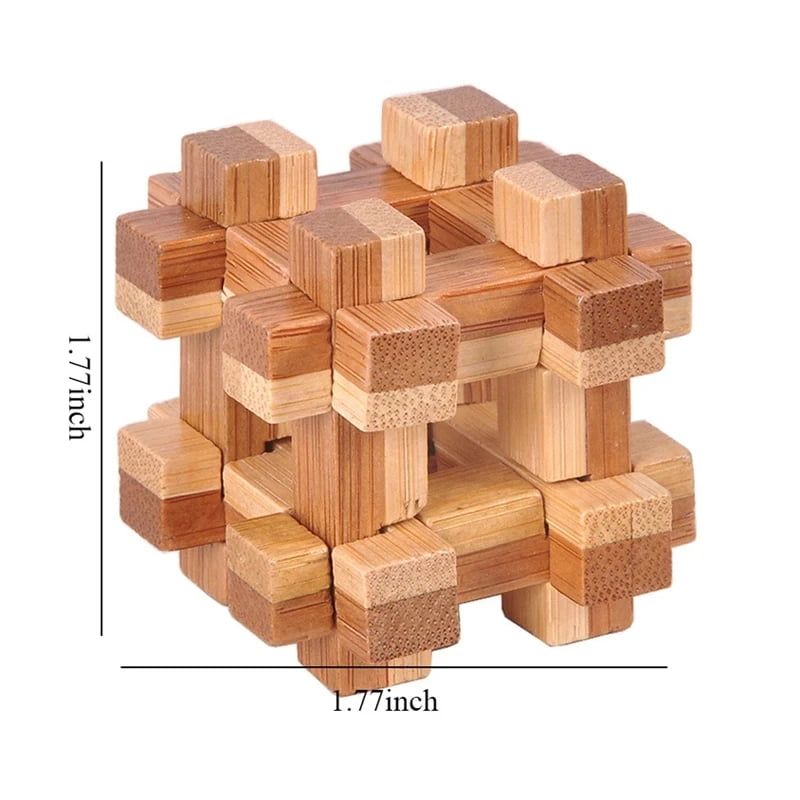 Wooden Kong Ming Lock Lu Ban Lock IQ Brain Teaser Educational Toy for ...