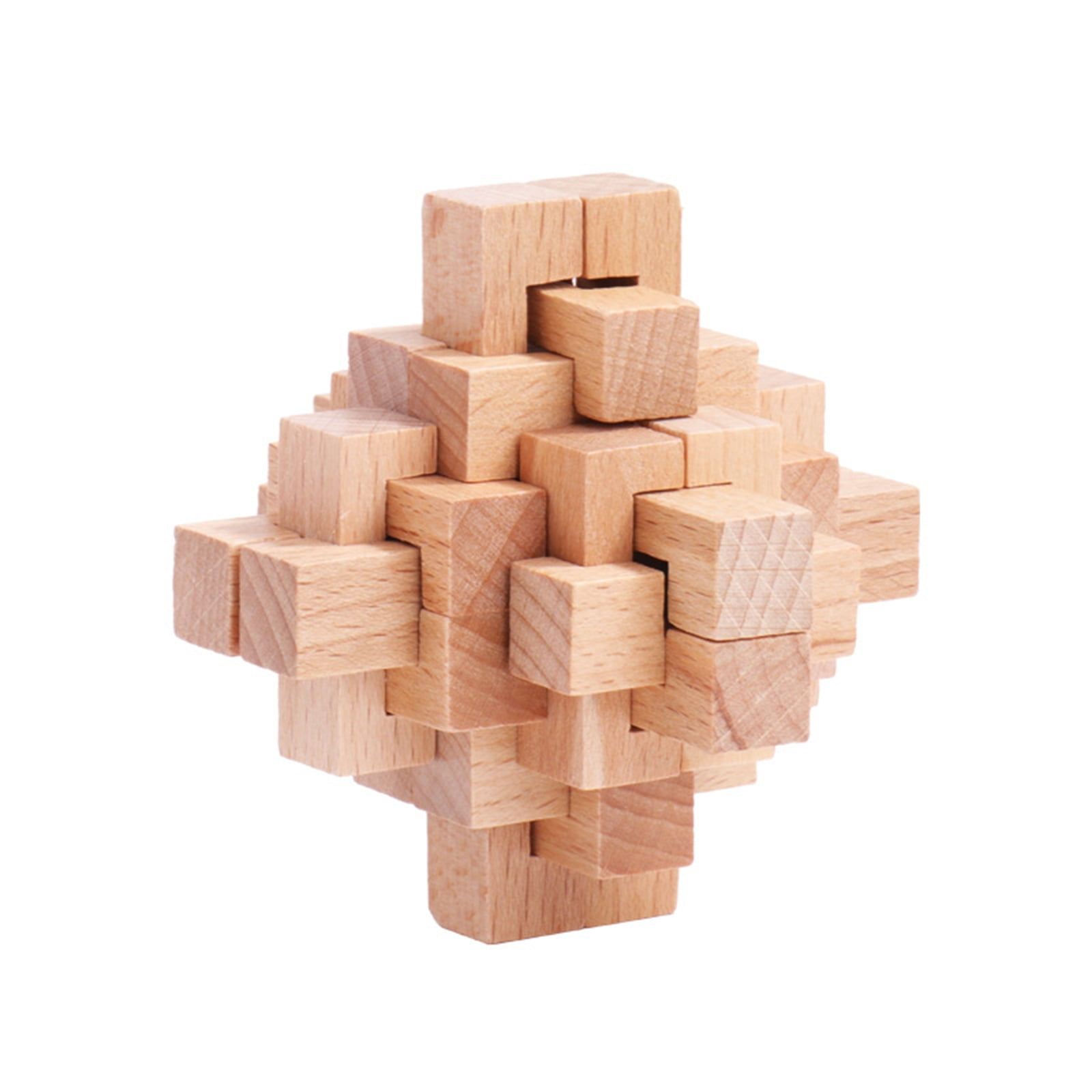 Wooden Kongming Lock Brain Teaser Puzzle, Interlocking Burr Puzzle With ...