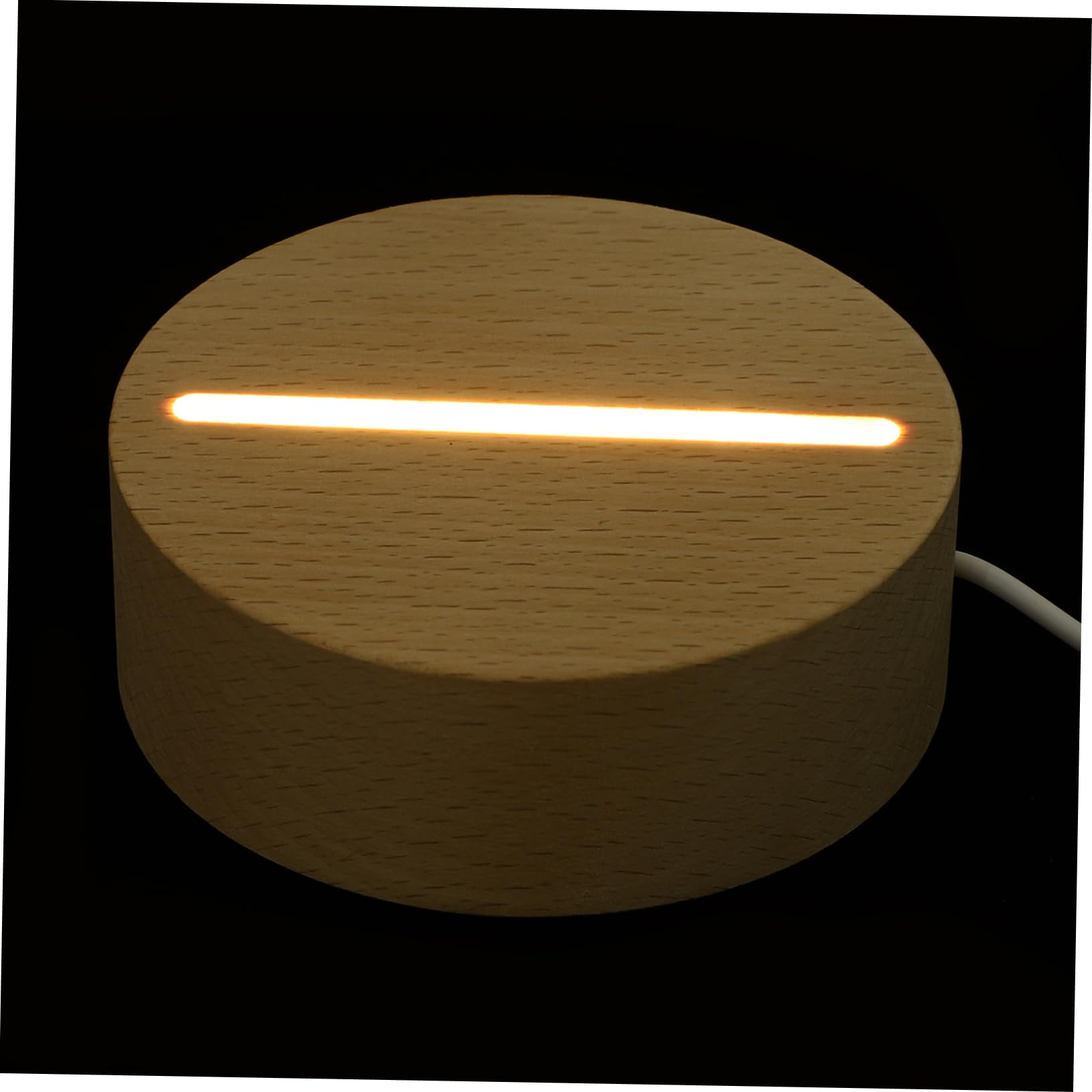Wooden LED Light Base Stand, Round Wooden 10cm Dia colorful Lights ...