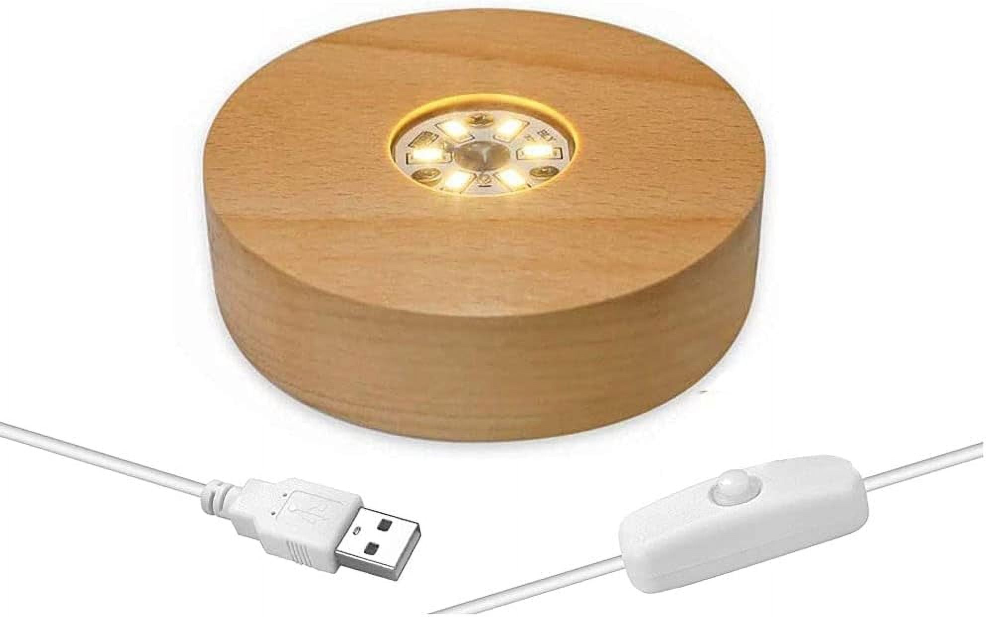 Wooden LED Light Base USB Powered Display Stand for Crystal Art ...