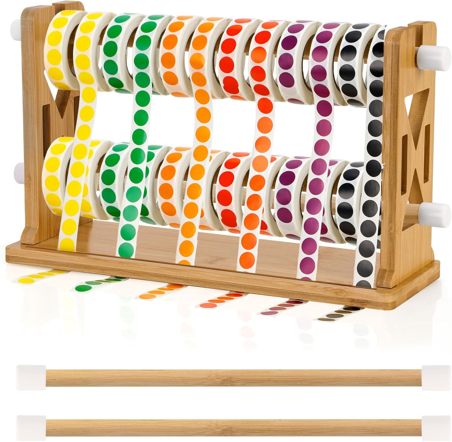 Wooden Label Dispenser Label Roll Holder Dispenser 13x4.5x8 inch Label ...