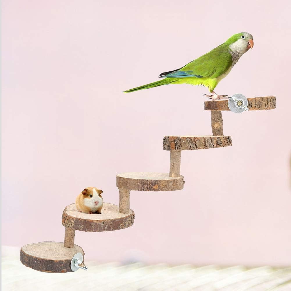 Wooden Ladder, Perch Climbing Bridge Cage Toy Ramps Exercise Stands ...