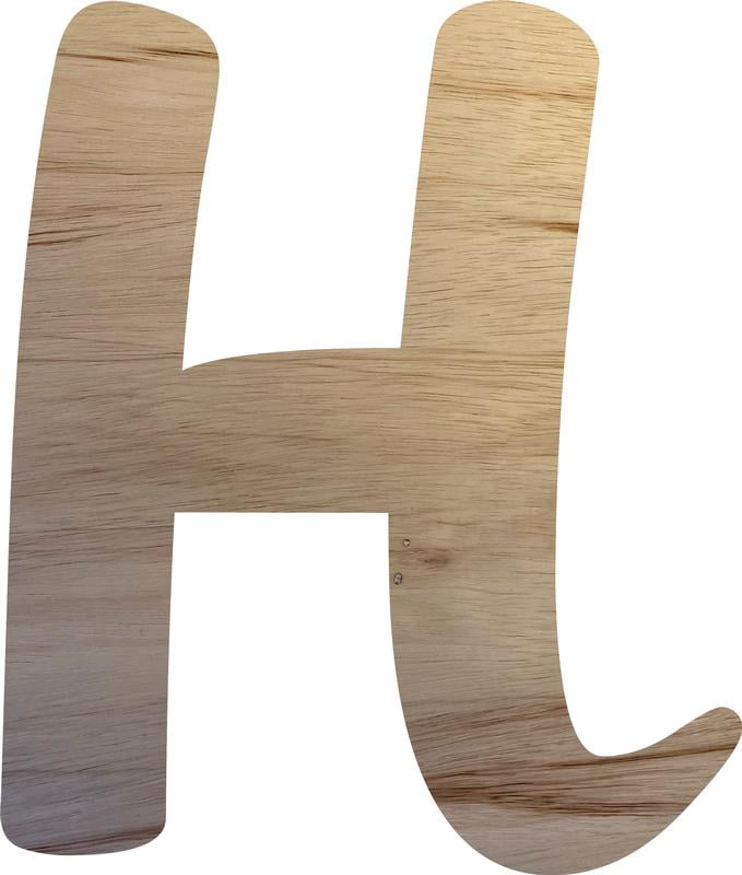 Wooden Large Letter H, Unpainted Wood 12'' Alphabet Craft Letter, DIY ...