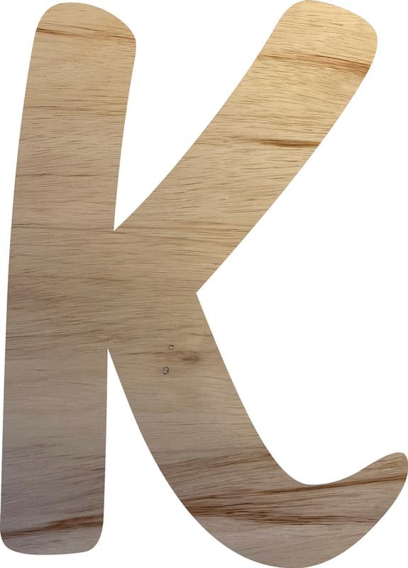 Wooden Large Letter K, Unpainted Wood 22'' Alphabet Craft Letter, DIY ...