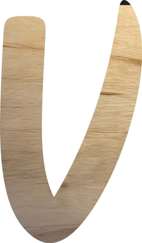 Wooden Large Letter V, Unpainted Wood 22'' Alphabet Craft Letter, DIY ...