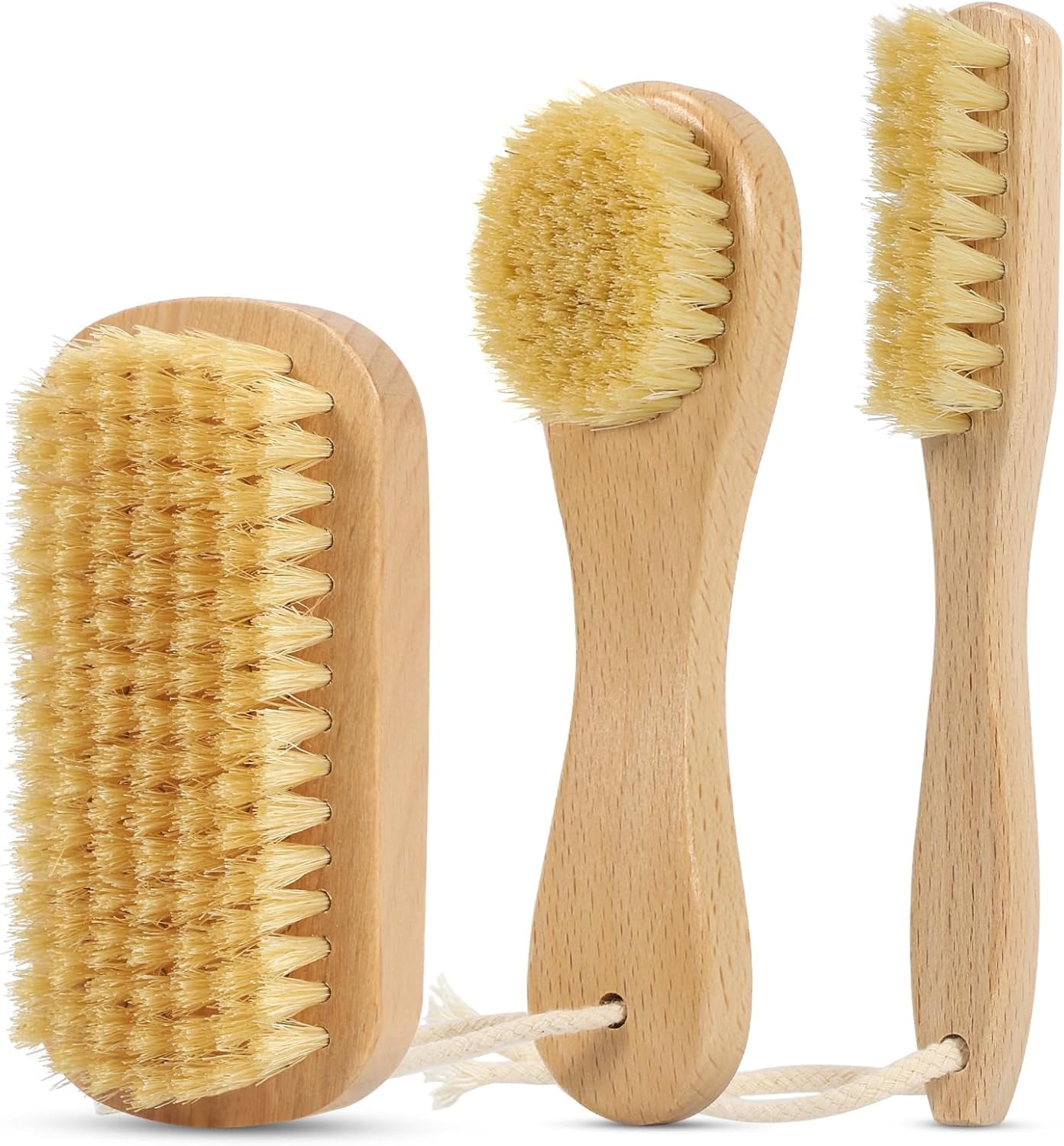 Wooden Laundry Brush Set,TTOOGO 3 Piece Boar Bristle Clothes Scrub ...