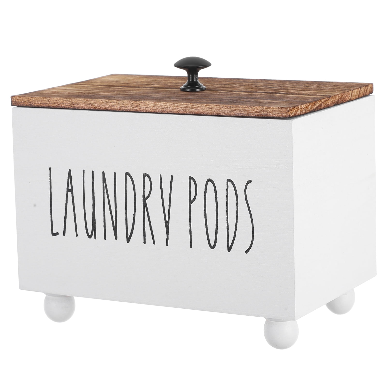 Wooden Laundry Pod Holder Laundry Room Storage Rustic Laundry Container ...