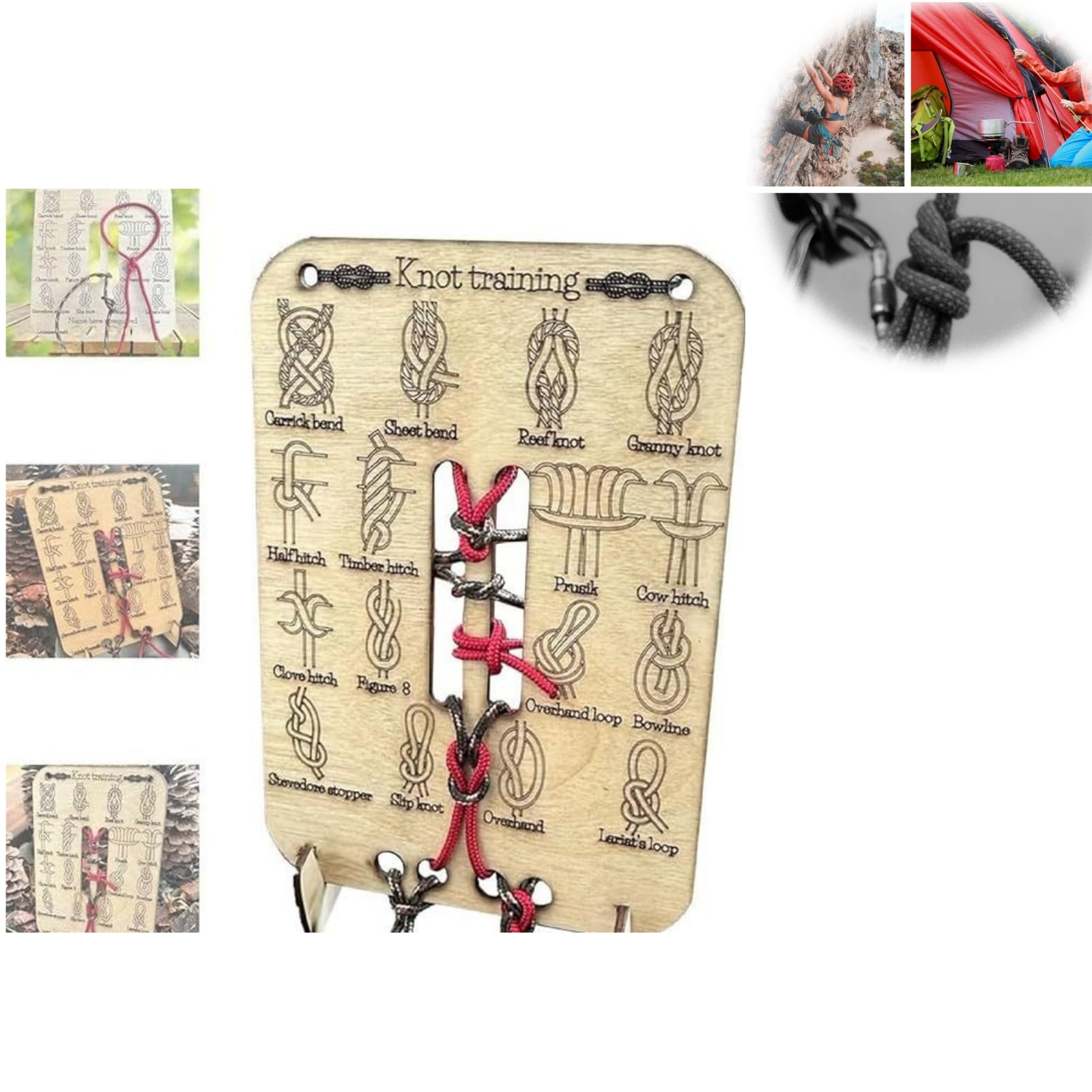 Wooden Learn Knot Training Board, Knot Tying Practice Board Kit, Learn ...