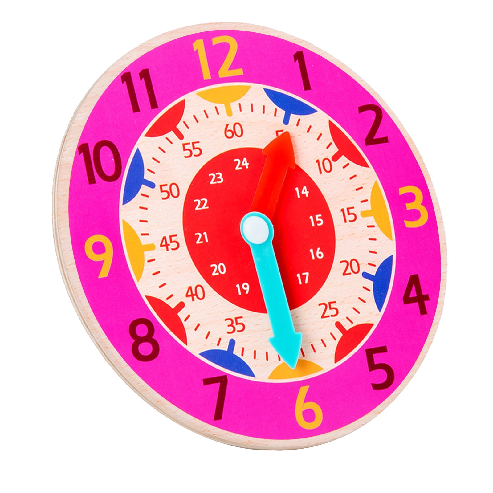 Wooden Learning Clock Toy for Kids Ages 3-5 - Educational Time Telling ...