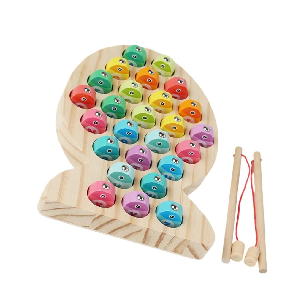 Wooden Learning Toy With Magnetic Fishing Rod For Early Childhood ...