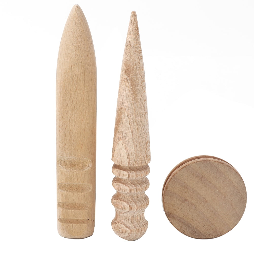 Wooden Leather Burnisher Set DIY Tool for Leather Craft Polishing ...
