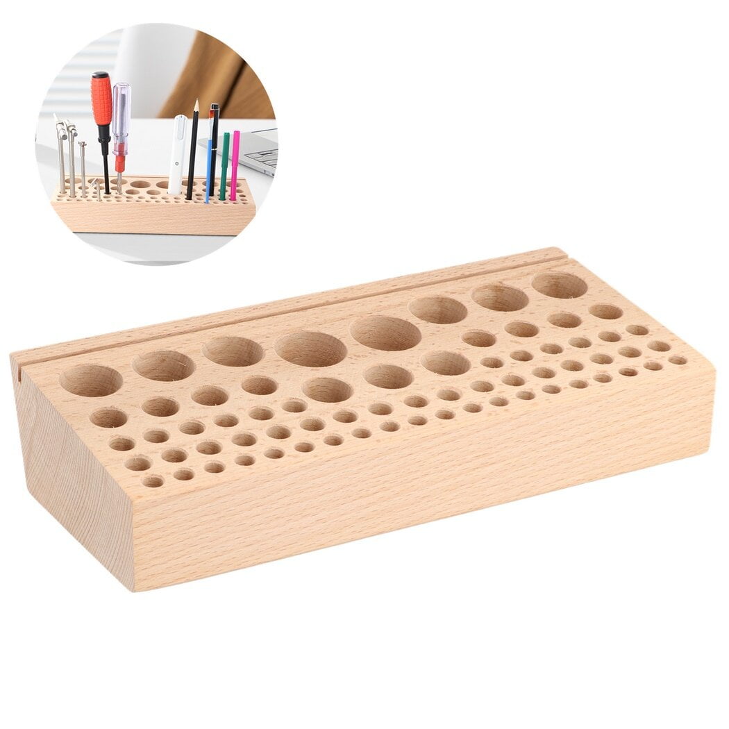 Wooden Leather Tool Holder with 46 holes, Hole Punch Leather Craft ...