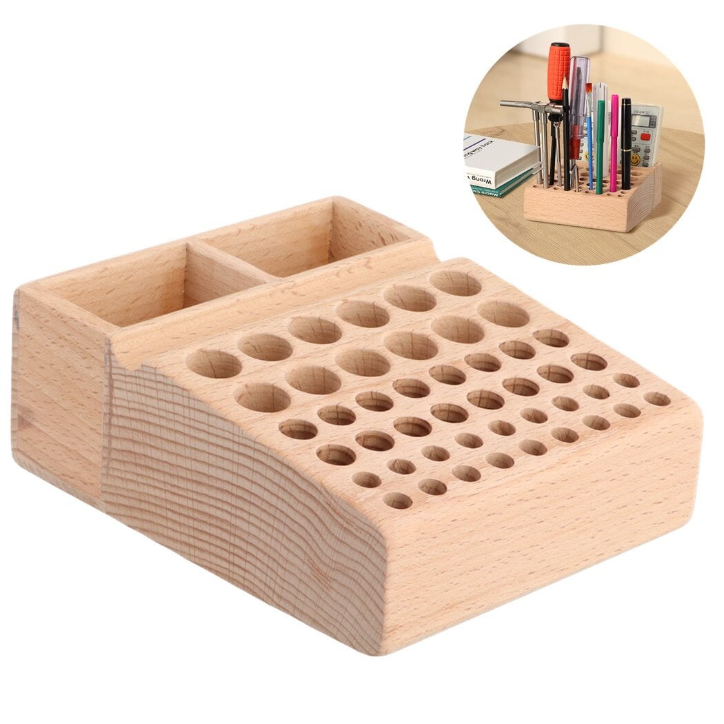 Wooden Leather Tool Holder with 46 holes, Hole Punch Leather Craft ...