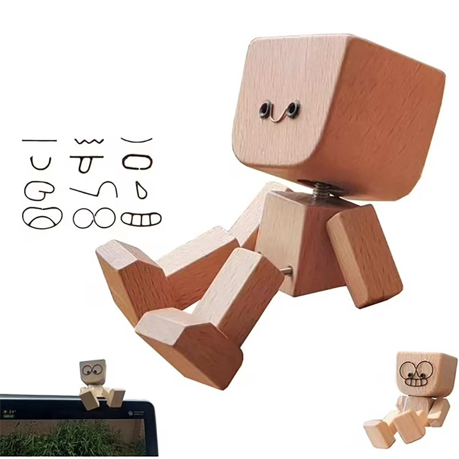 [Wooden Leg-Shaking Doll Figurine 4Pcs], Shaking Feet Wooden Doll Make ...