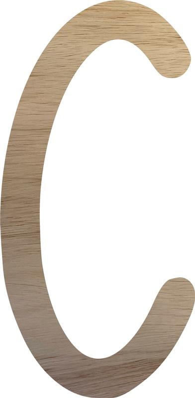 Wooden Letter C Craft Blank, Unpainted 5'' Tall Alphabet Letter, DIY ...
