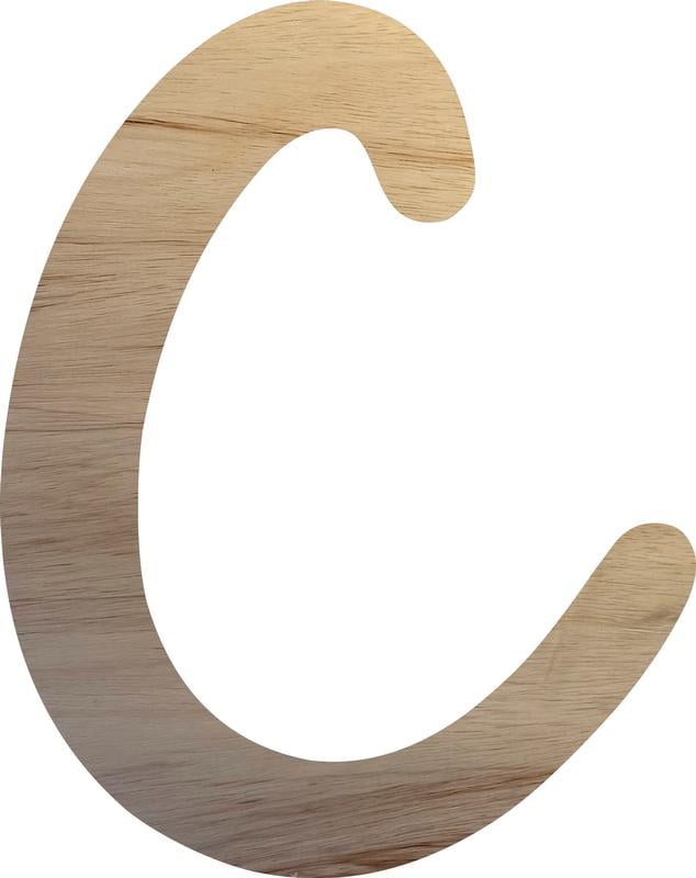 Wooden Letter C Craft Project, 5'' Tall Small Unfinished Wood Alphabet ...