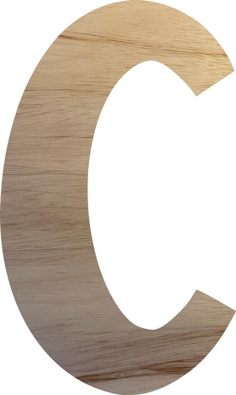 Wooden Letter (C) Unfinished Craft, 8'' Tall Alphabet Wood Letter DIY ...