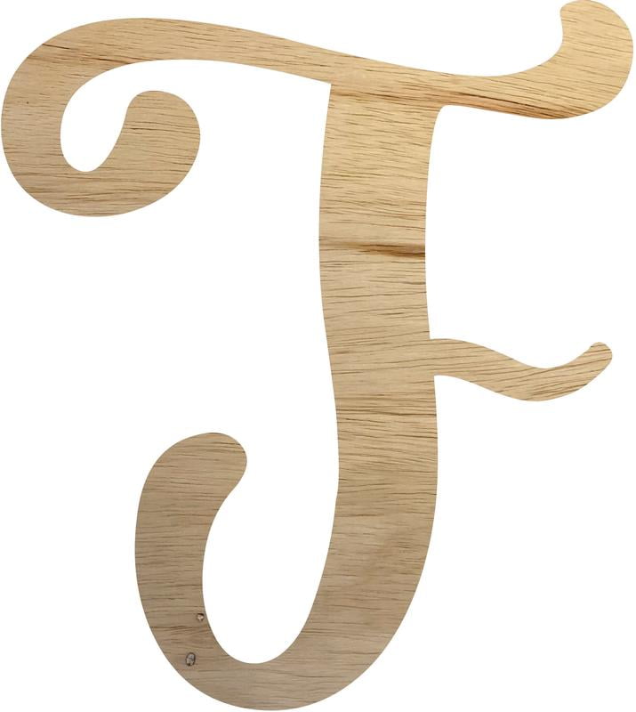 Wooden Letter Craft Alphabet F, Unfinished 5'' Small Wood Letter Décor ...