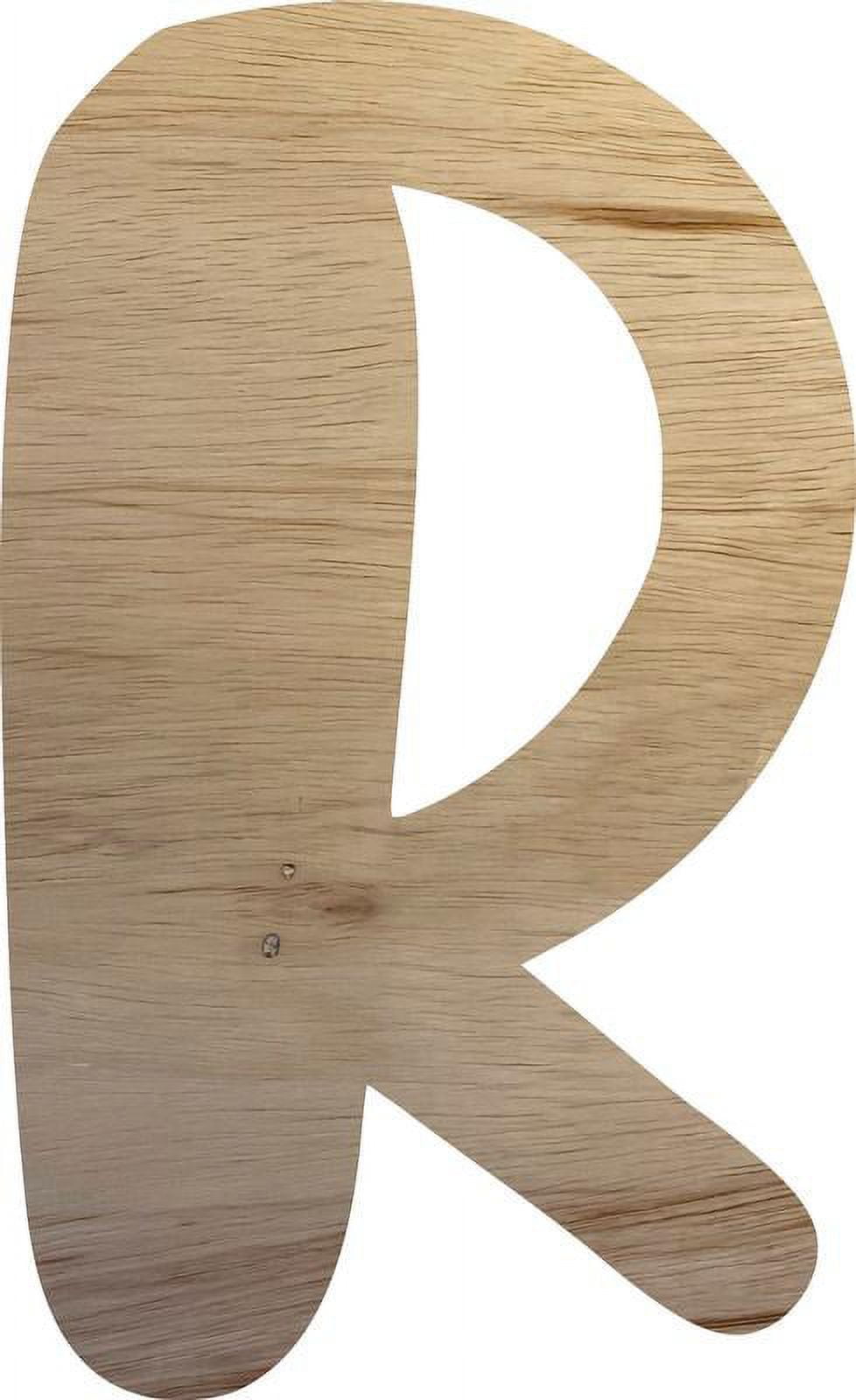 Wooden Letter Craft Blank, Unfinished 14'' Tall Letter R, DIY Bright ...