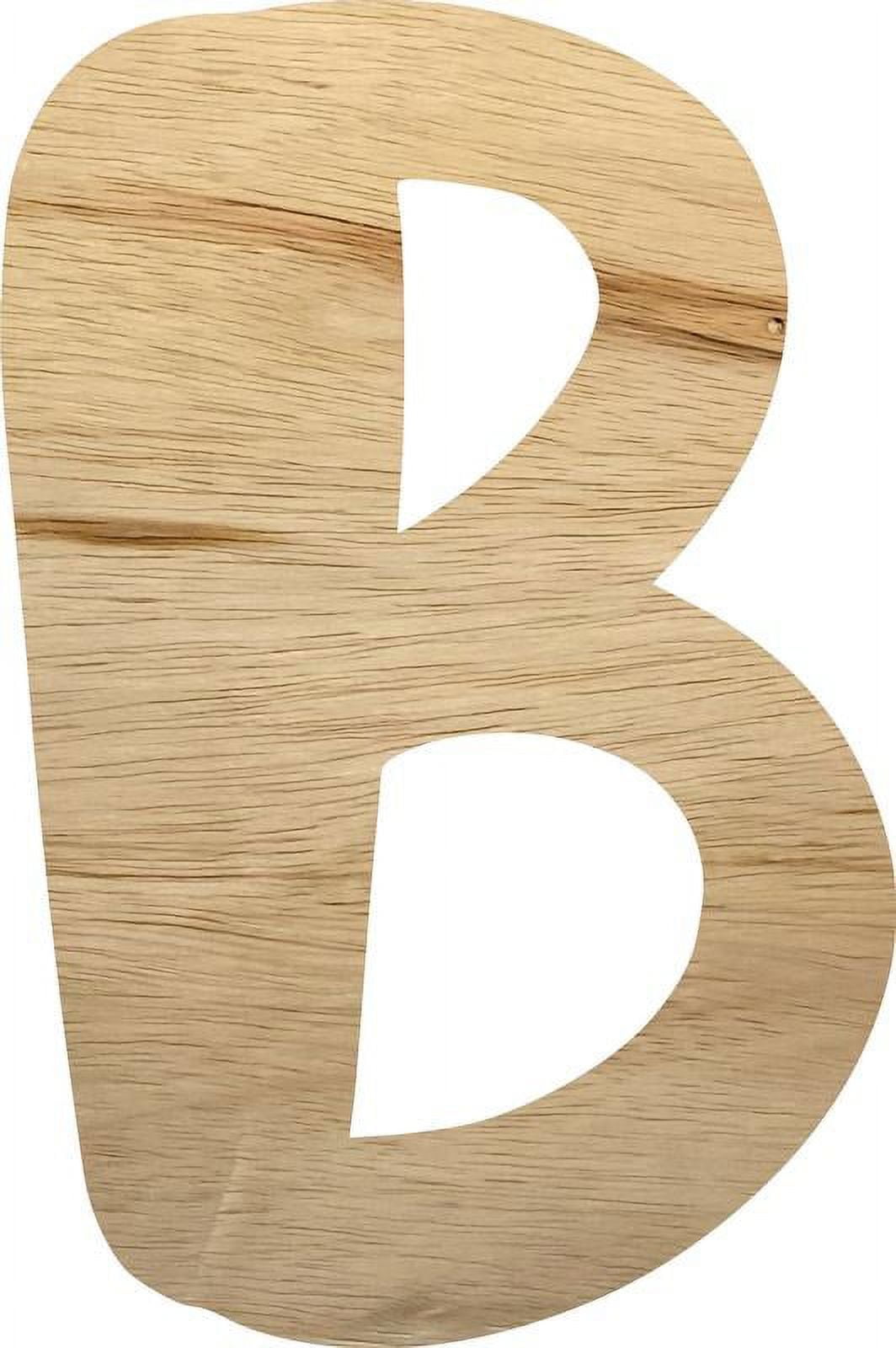Wooden Letter Craft Blank, Unfinished 4'' Tall Letter B, DIY Bright ...