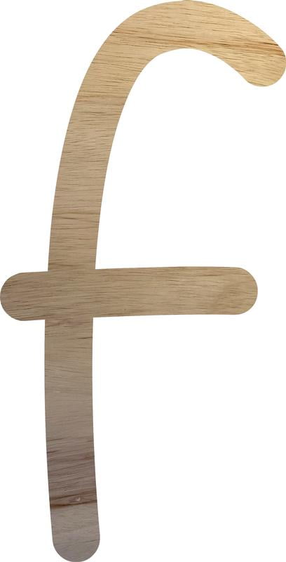 Wooden Letter Craft F Shape, Paintable 16'' Tall Wood Alphabet DIY ...