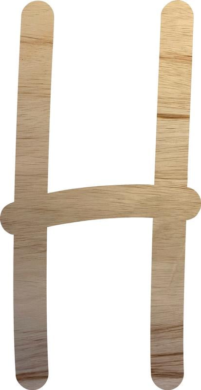 Wooden Letter Craft H Shape, Paintable 5'' Tall Wood Alphabet DIY ...
