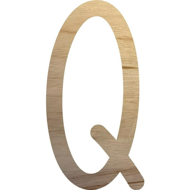 Wooden Letter Craft Q Shape, Paintable 12'' Tall Wood Alphabet DIY ...