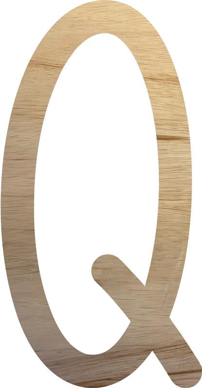 Wooden Letter Craft Q Shape, Paintable 3'' Tall Wood Alphabet DIY ...