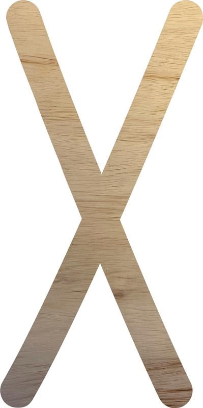 Wooden Letter Craft X Shape, Paintable 4'' Tall Wood Alphabet DIY ...