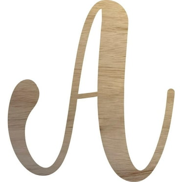 Unfinished Wooden Cursive Letter A, Real Wood Material 18'' Tall ...