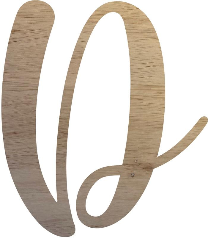 Wooden Letter Cursive D, Unfinished 18'' Craft Wood Letter, Paintable ...
