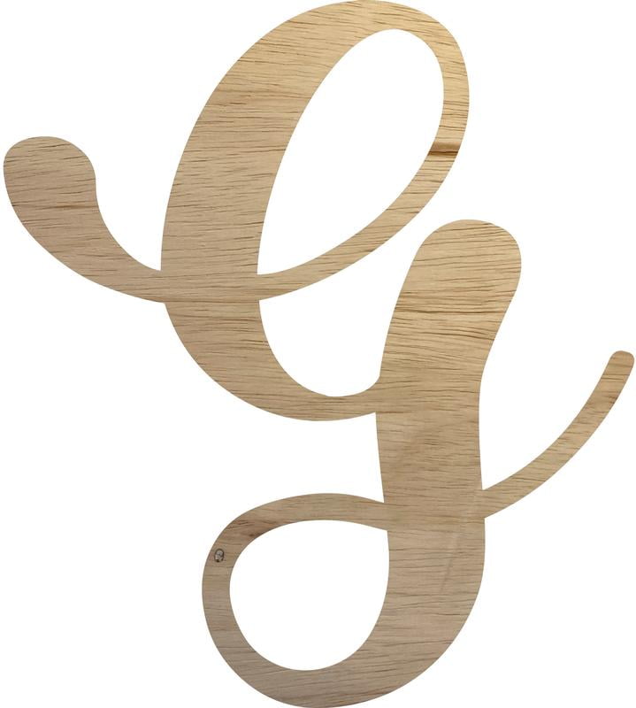 Wooden Letter Cursive G, Unfinished 18'' Craft Wood Letter, Paintable ...