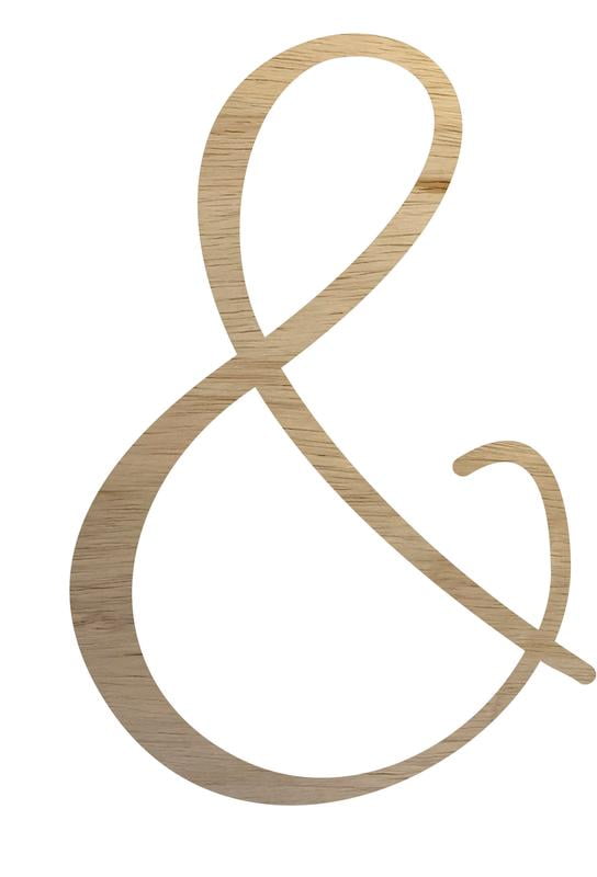 Wooden Letter Cursive &, Unfinished 8'' Craft Wood Letter, Paintable ...