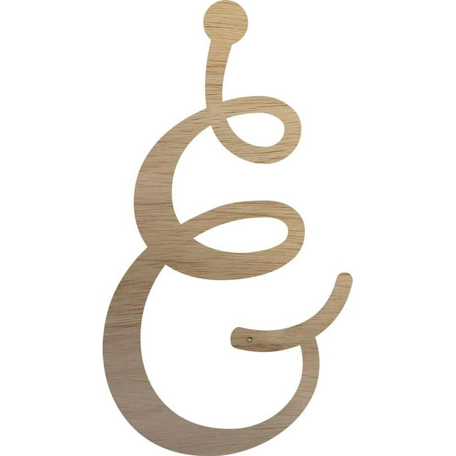Wooden Letter Cursive &, Unfinished Wood Craft 4'' Small Letter, DIY ...