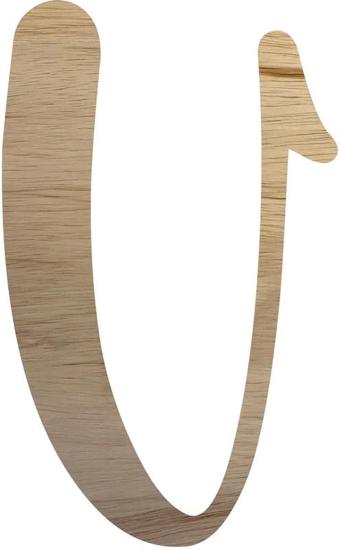 Wooden Letter Cursive V, Unfinished 8'' Craft Wood Letter, Paintable ...