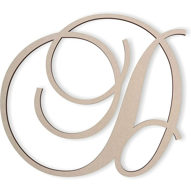 Wooden Letter D, Wooden Wall Hanging, Large Wooden Letters, Cursive ...