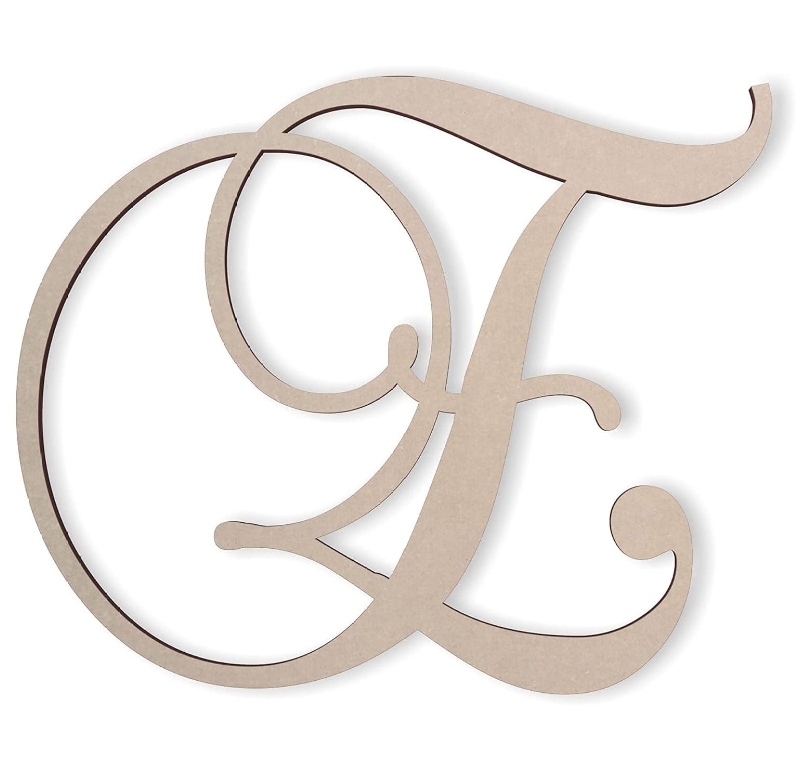 Wooden Letter E, Wooden Wall Hanging, Large Wooden Letters, Cursive ...