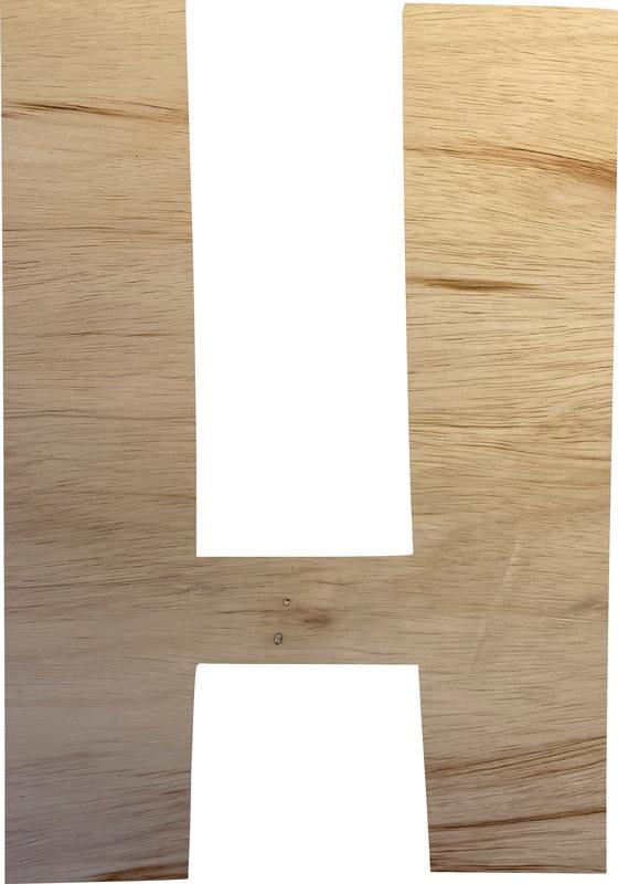 Wooden Letter (H) Unfinished Craft, 12'' Tall Alphabet Wood Letter DIY ...