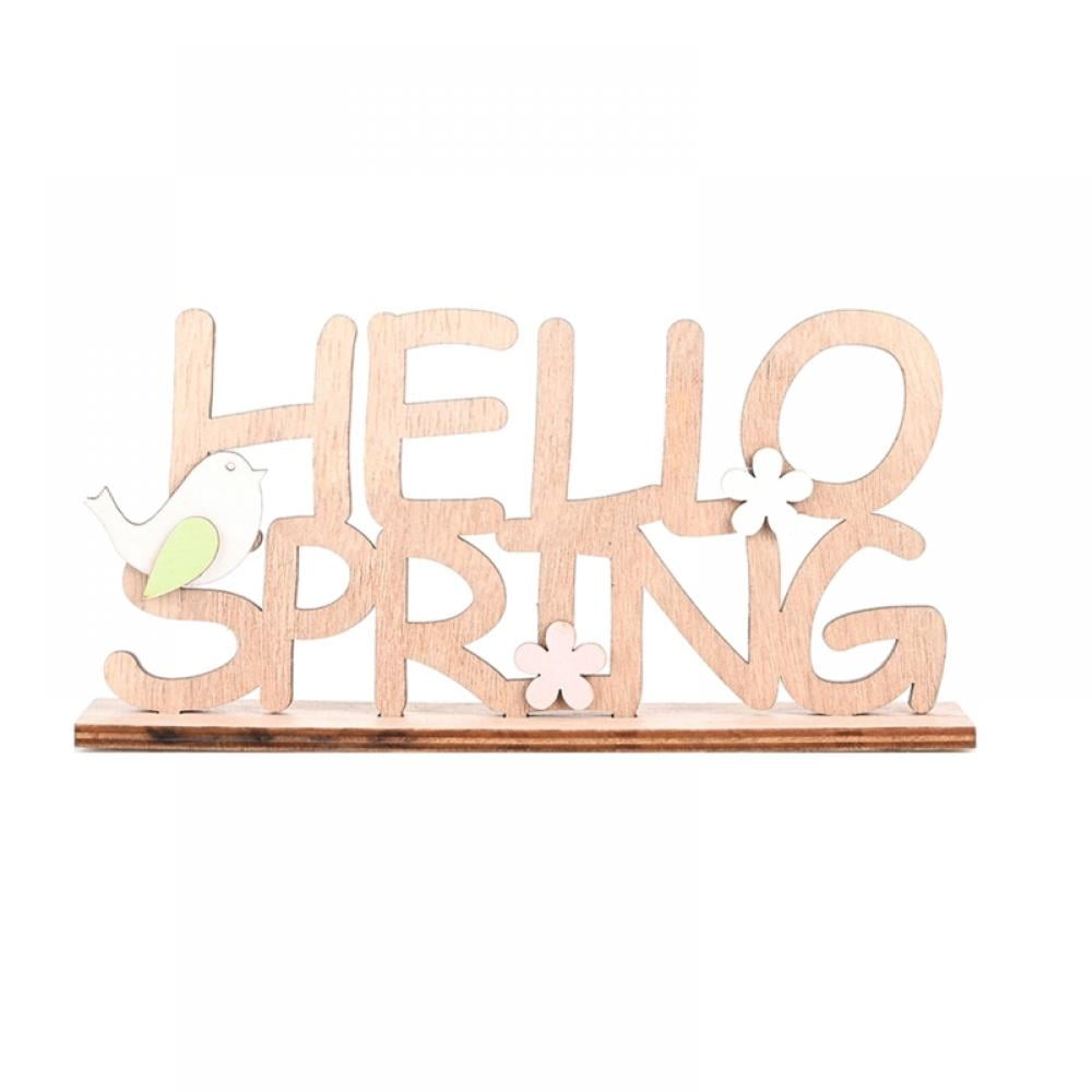 Wooden Letter Home Table Decoration Set Decorative HELLO SPRING Sign ...