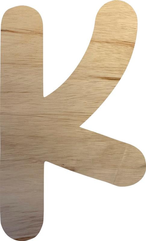 Wooden Letter K, Blank Craft Paintable 5'' Wall Hanging Wood Alphabet ...