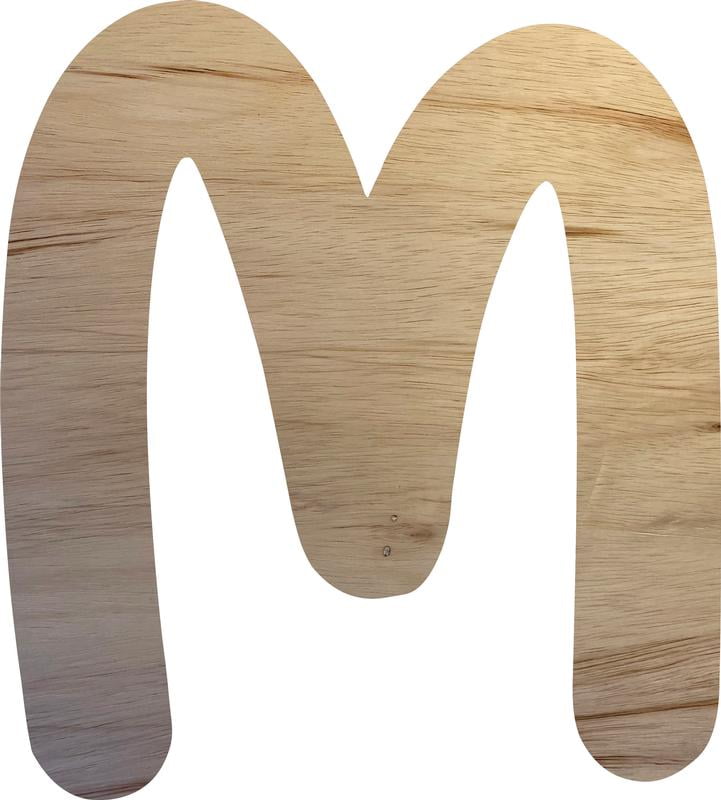 Wooden Letter M, Blank Craft Paintable 5'' Wall Hanging Wood Alphabet ...