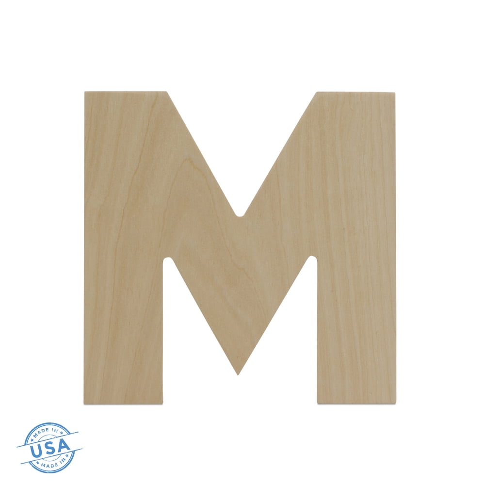 Wooden Letter M Cutouts 12", Pack of 3 Wooden Letters for Wall Decor ...